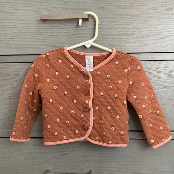 Carter's | Jackets & Coats | Carters Floral Coral Clay Colored Quilted ...